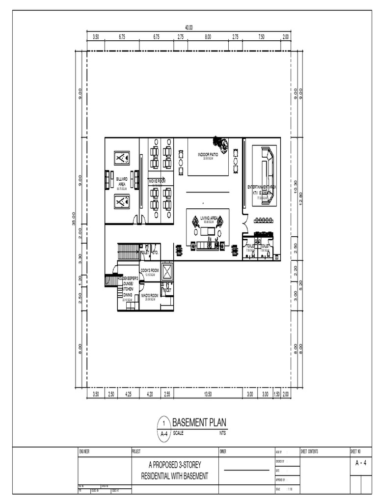 Basement Plan: A Proposed 3-Storey Residential With Basement | Download ...