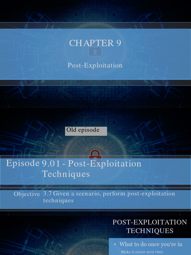 Chapter 09 - Post Exploitation - Handout | PDF