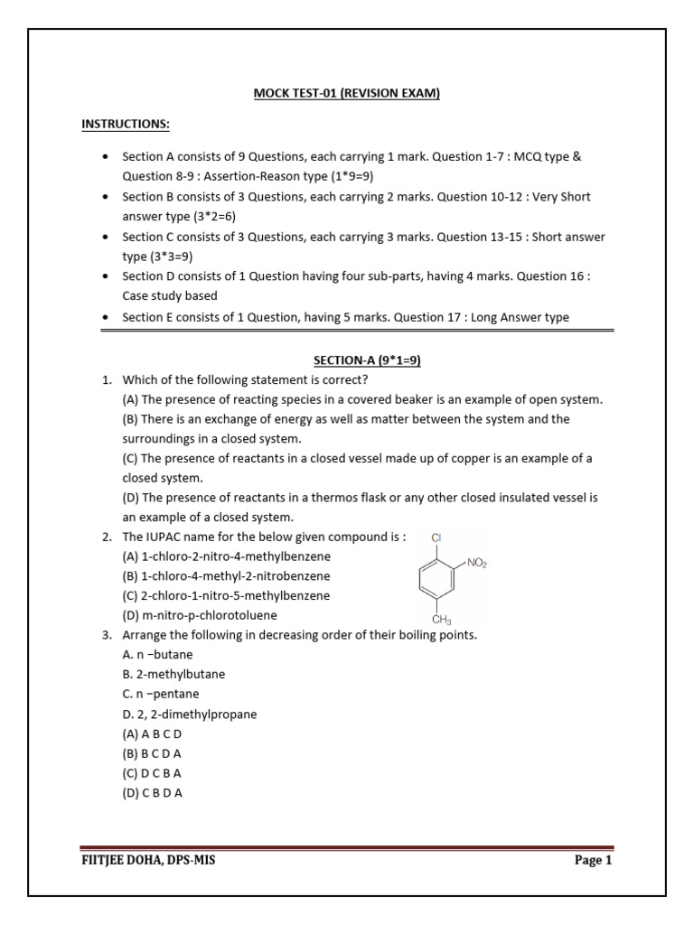 Mock Test | PDF | Physical Quantities | Physical Sciences Mock Test | PDF | Physical Quantities | Physical Sciences