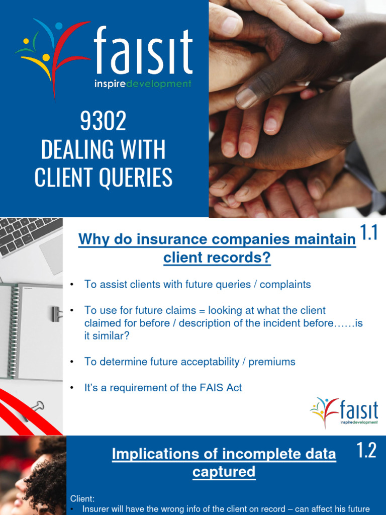Client Queries 9302 & 9303 Slide | PDF | Insurance | Body Language