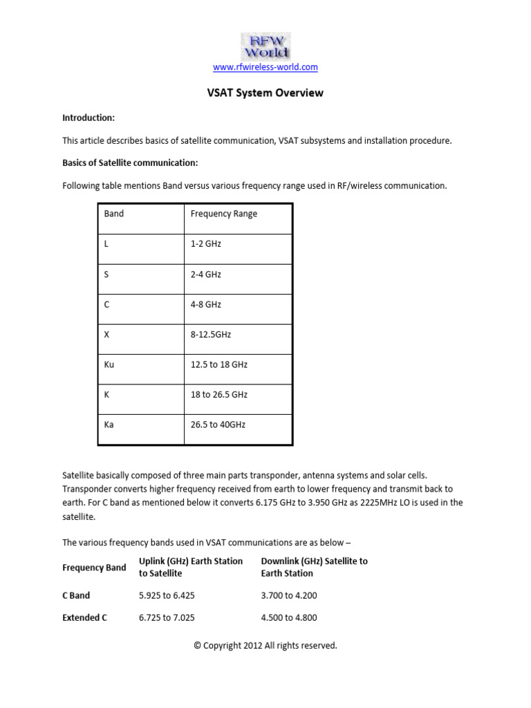 VSAT System Overview Covering Block Sche | PDF | Very Small Aperture ...