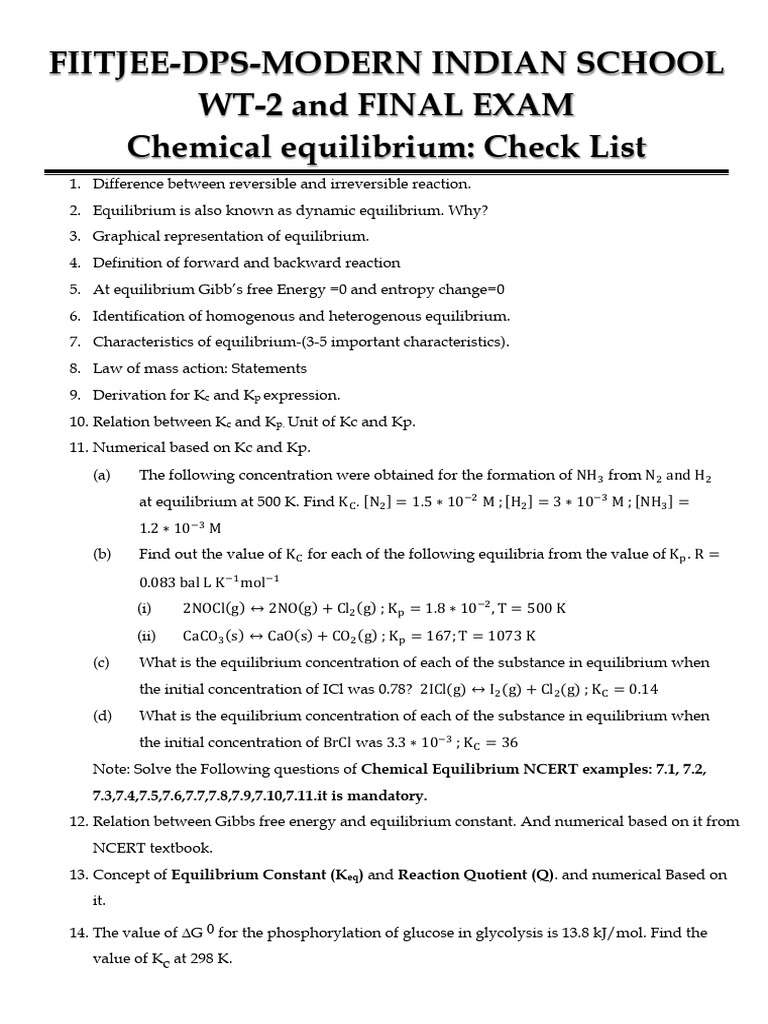 Equilibrium | PDF | Ph | Chemical Equilibrium