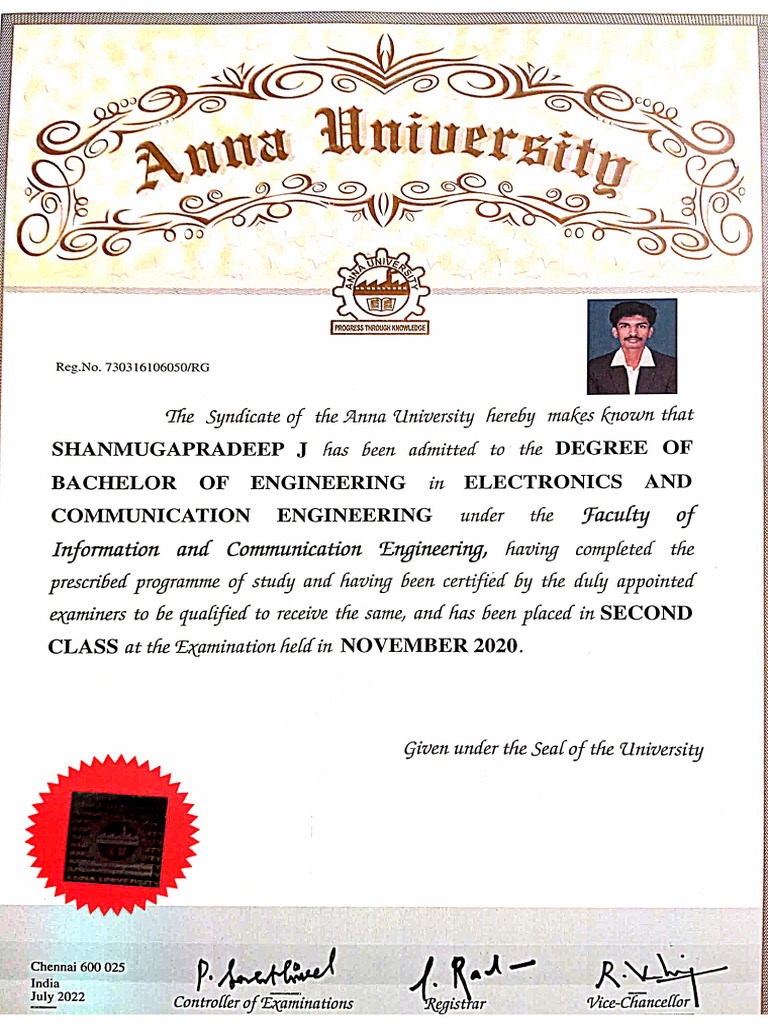 Degree Certificate Pdf