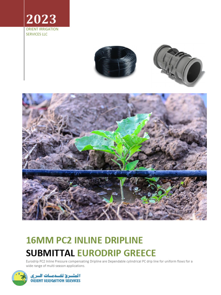 Eurodrip PC2 Inline Dripline Specs | PDF | Limited Liability Company ...