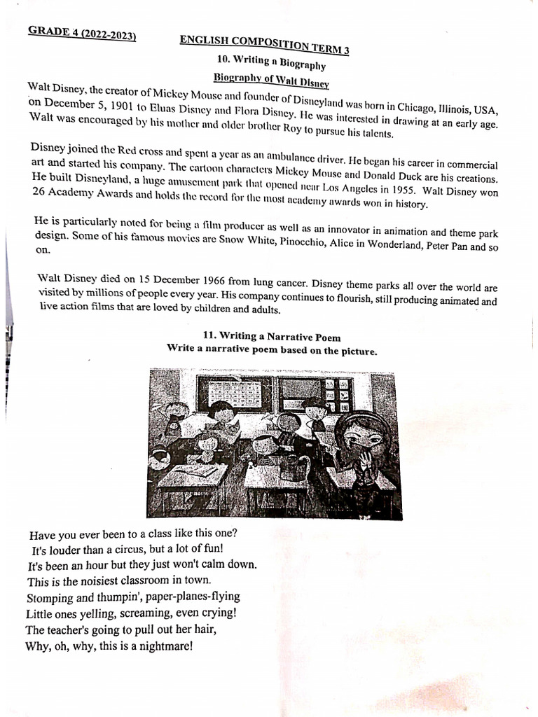 Grade 4 Composition | PDF