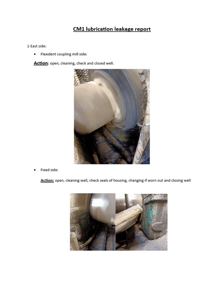 CM1 Lubrication Leakage Report | PDF