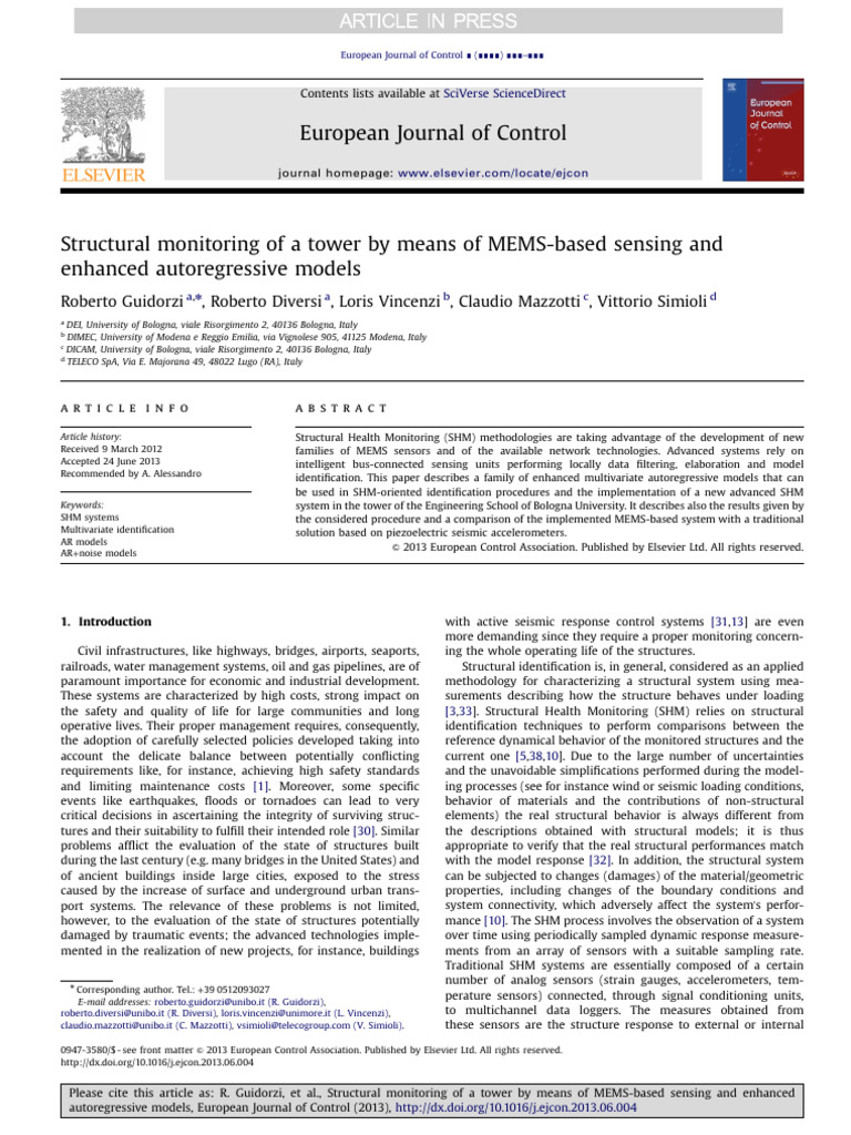 Health Monitoring System Pdf Estimator Covariance Matrix