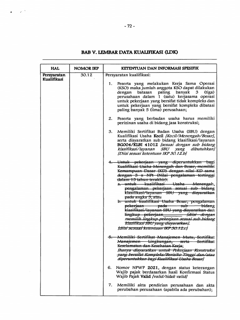 5 - Lembar Data Kualifikasi (LDK) | PDF