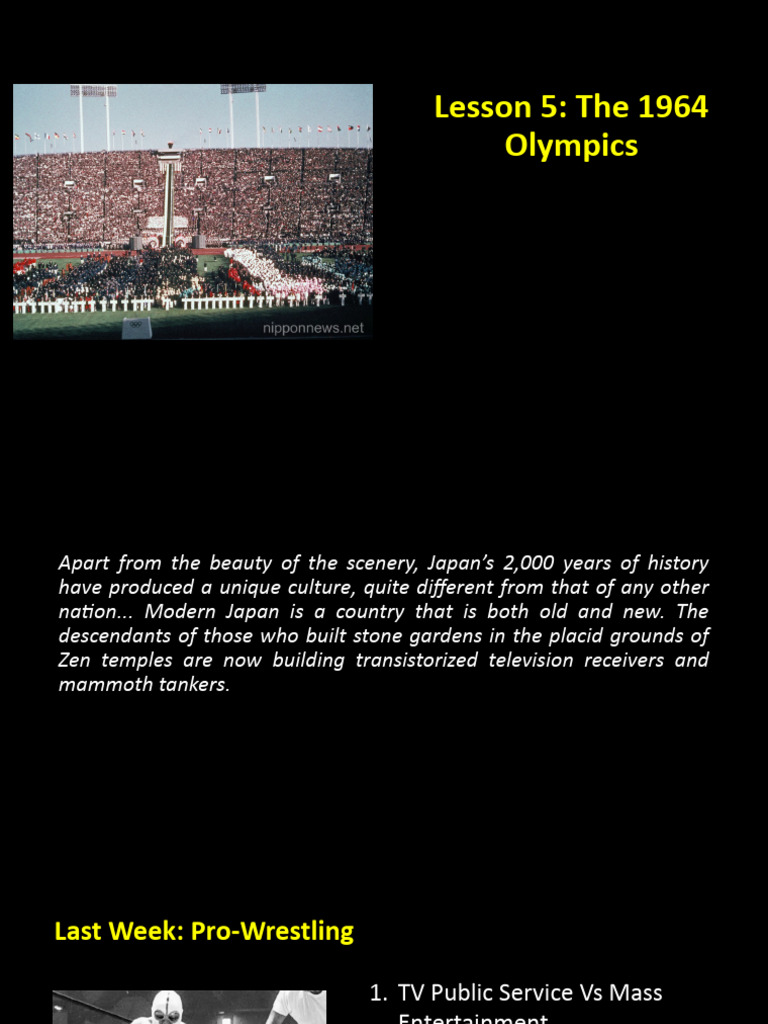Lecture 5 The 1964 Olympics | PDF | Japan | Judo
