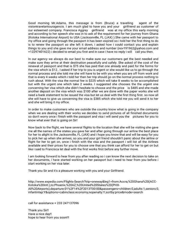 Flights Format | PDF