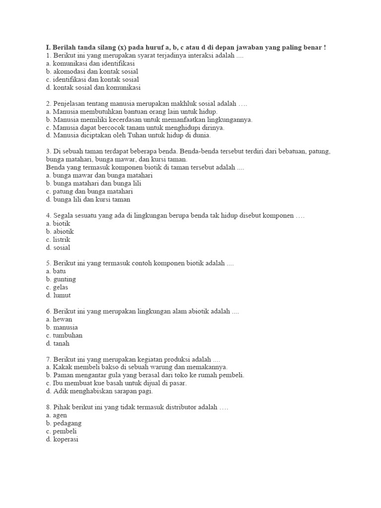 Soal Tematik Kelas 5 Tema 3 Mapel IPS | PDF