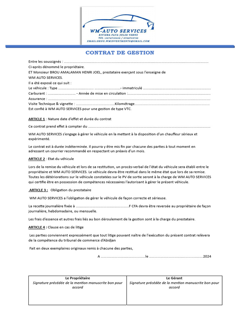 Contrat | PDF