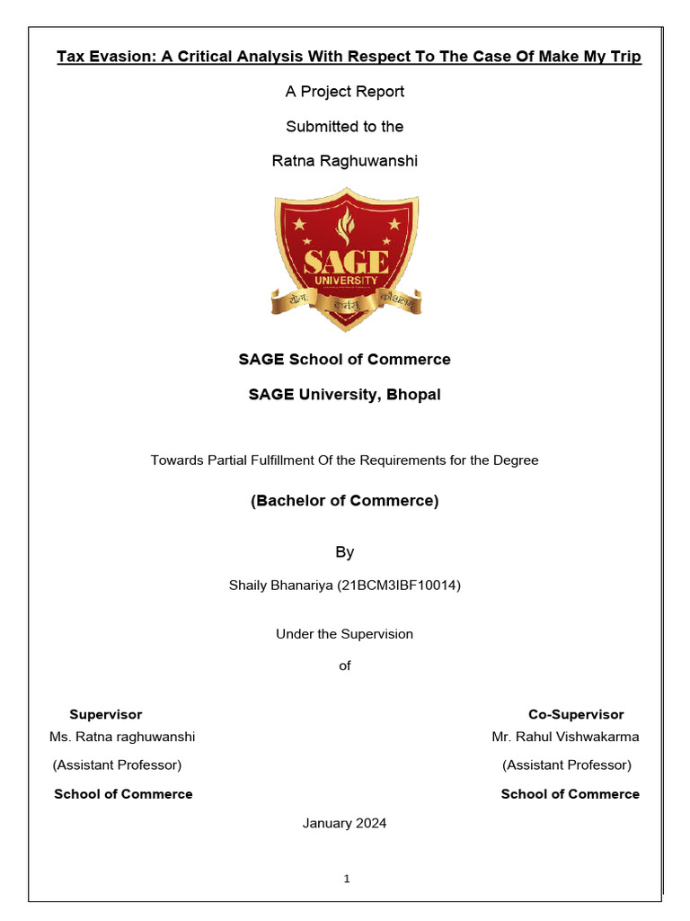 Shaily 5TH SEM Report | PDF | Taxes | Tax Noncompliance Shaily 5TH SEM Report | PDF | Taxes | Tax Noncompliance