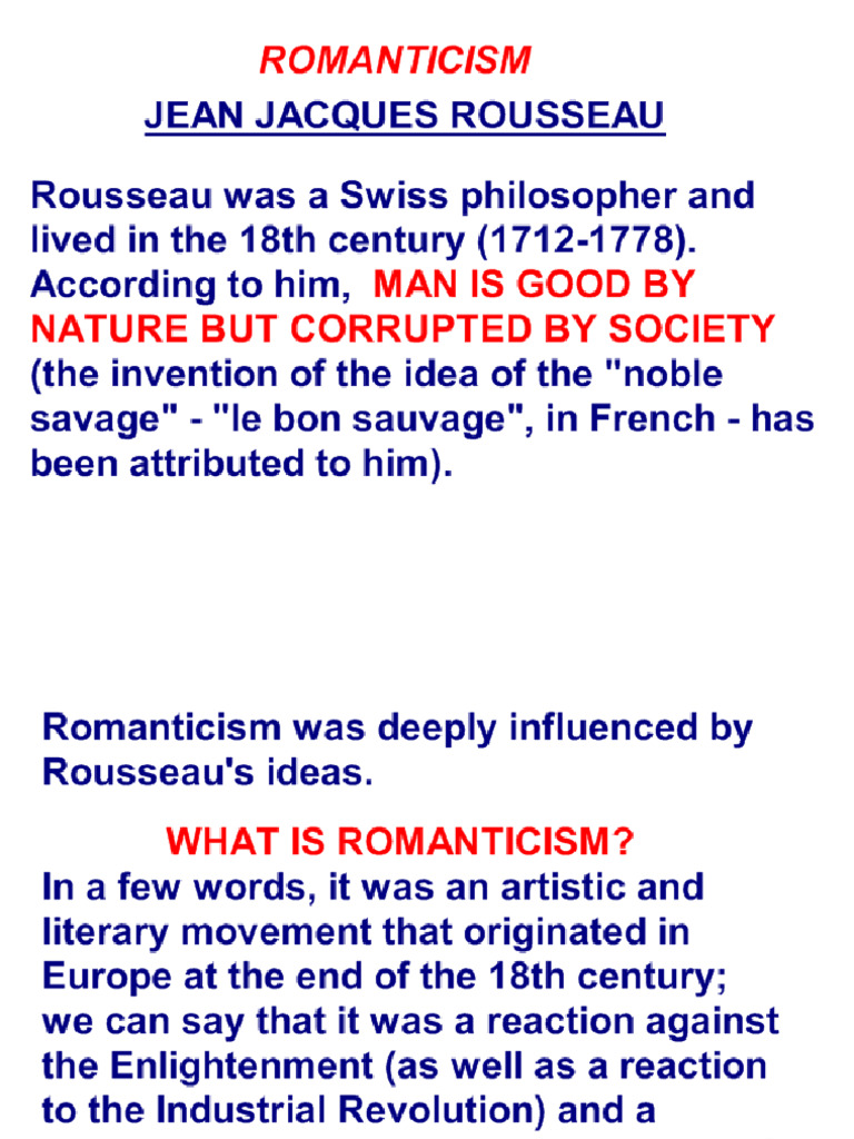 Rousseau Romanticism and Neo Classicism 1 | PDF