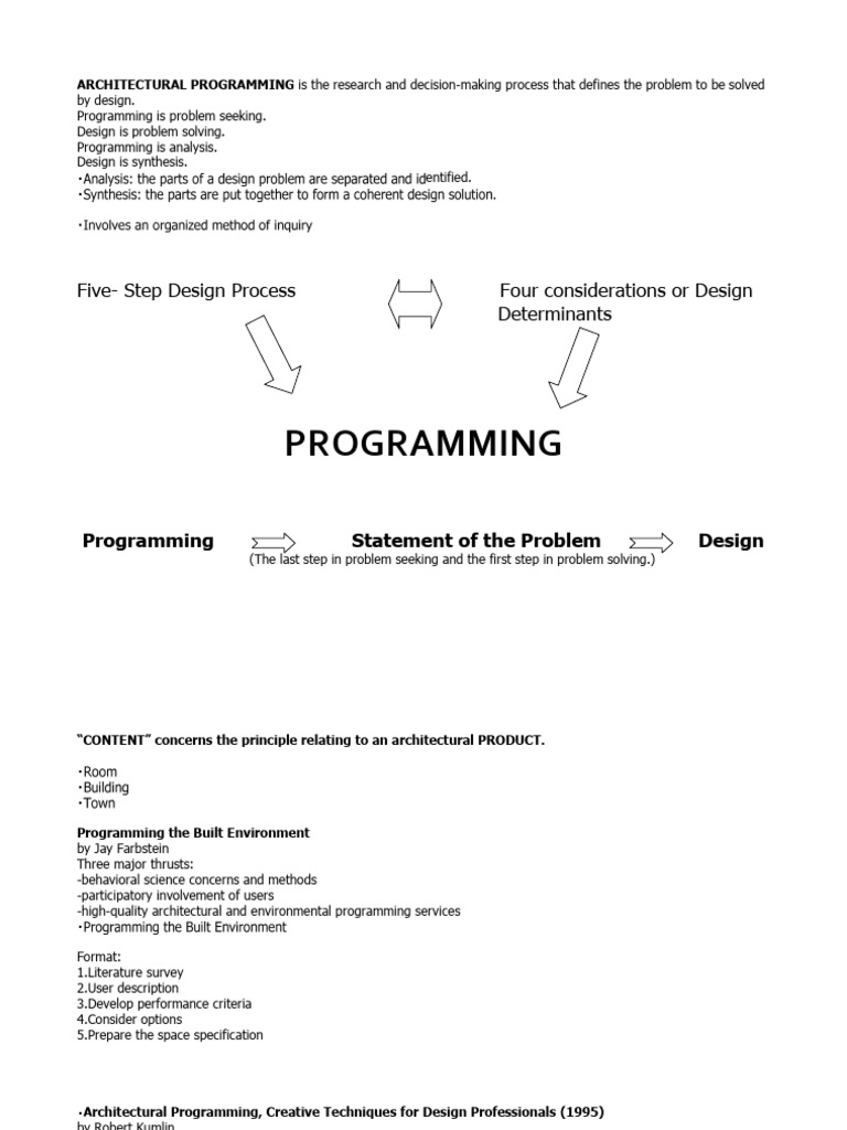 Architectural Programming | PDF | Information | Design