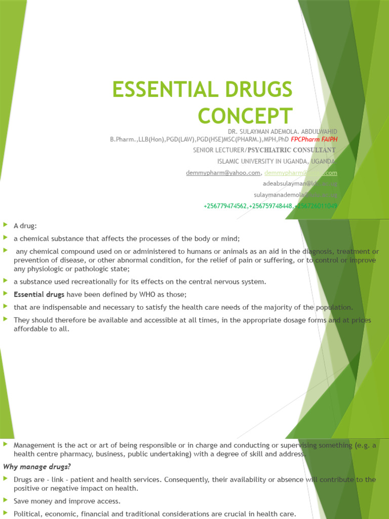 Essential Drugs Concept 2023 | PDF