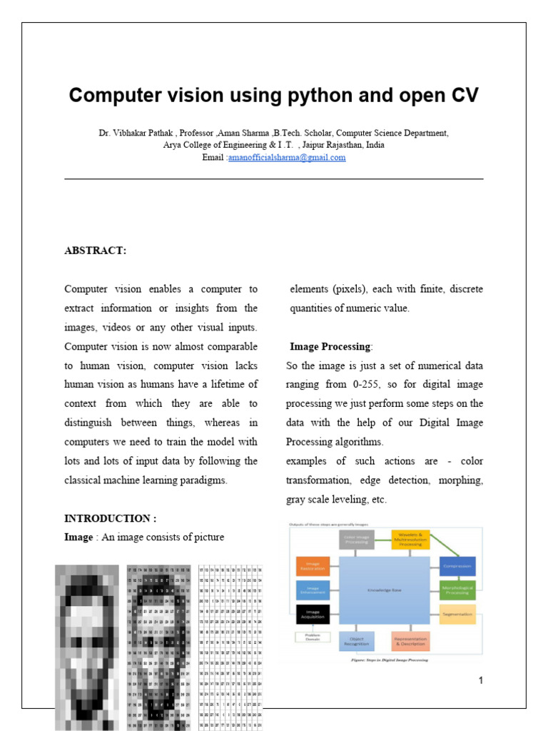 Amansharma - Csa (Computer Vision Using Python and OpenCV) | PDF Amansharma - Csa (Computer Vision Using Python and OpenCV) | PDF