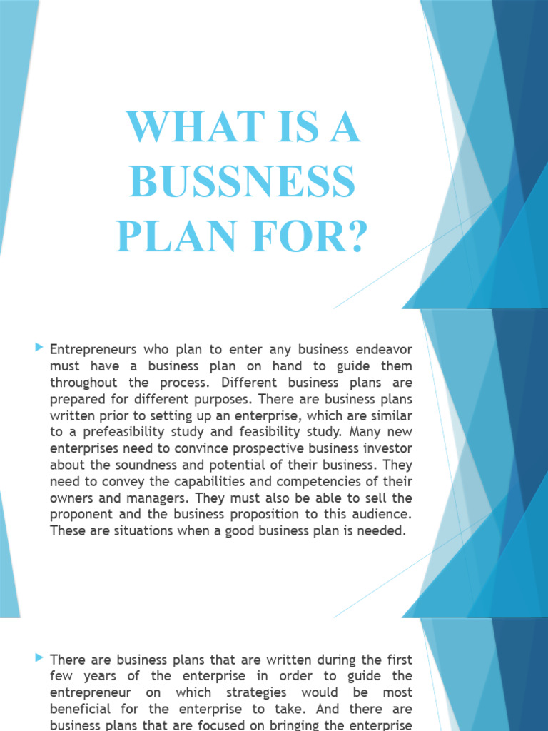 What Is A Bussness Plan For | PDF | Entrepreneurship | Business What Is A Bussness Plan For | PDF | Entrepreneurship | Business