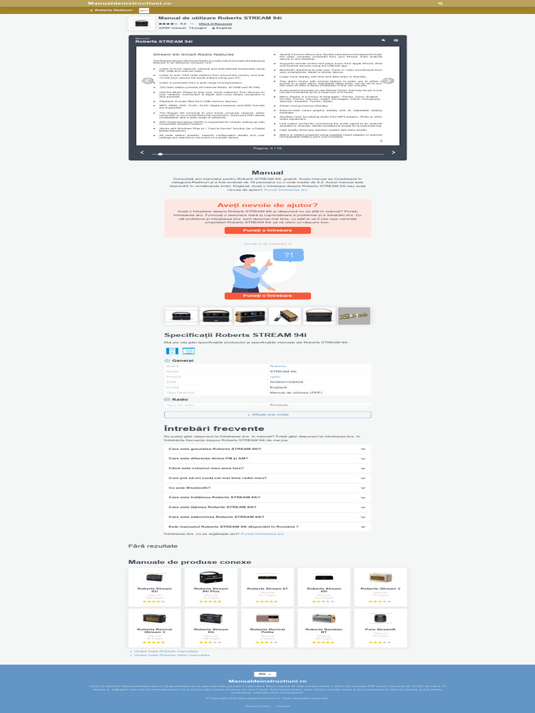 Stream 94i Smart Radio Features - Roberts STREAM 94i Manual | PDF ...