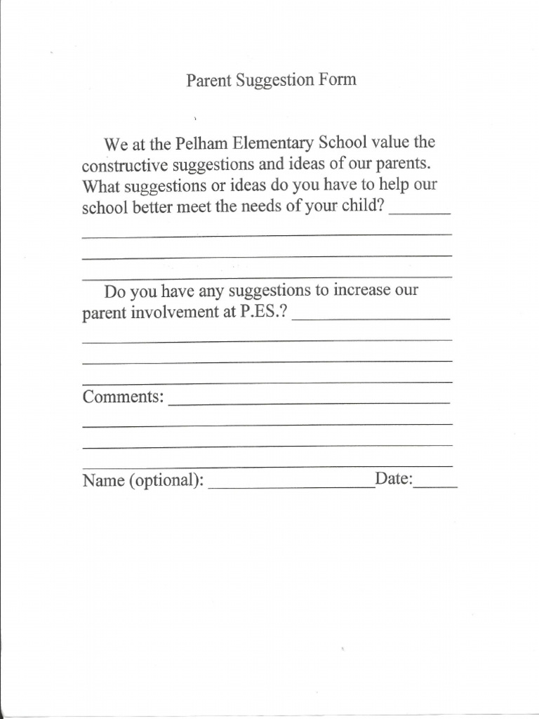 Parent Suggestion Form | PDF