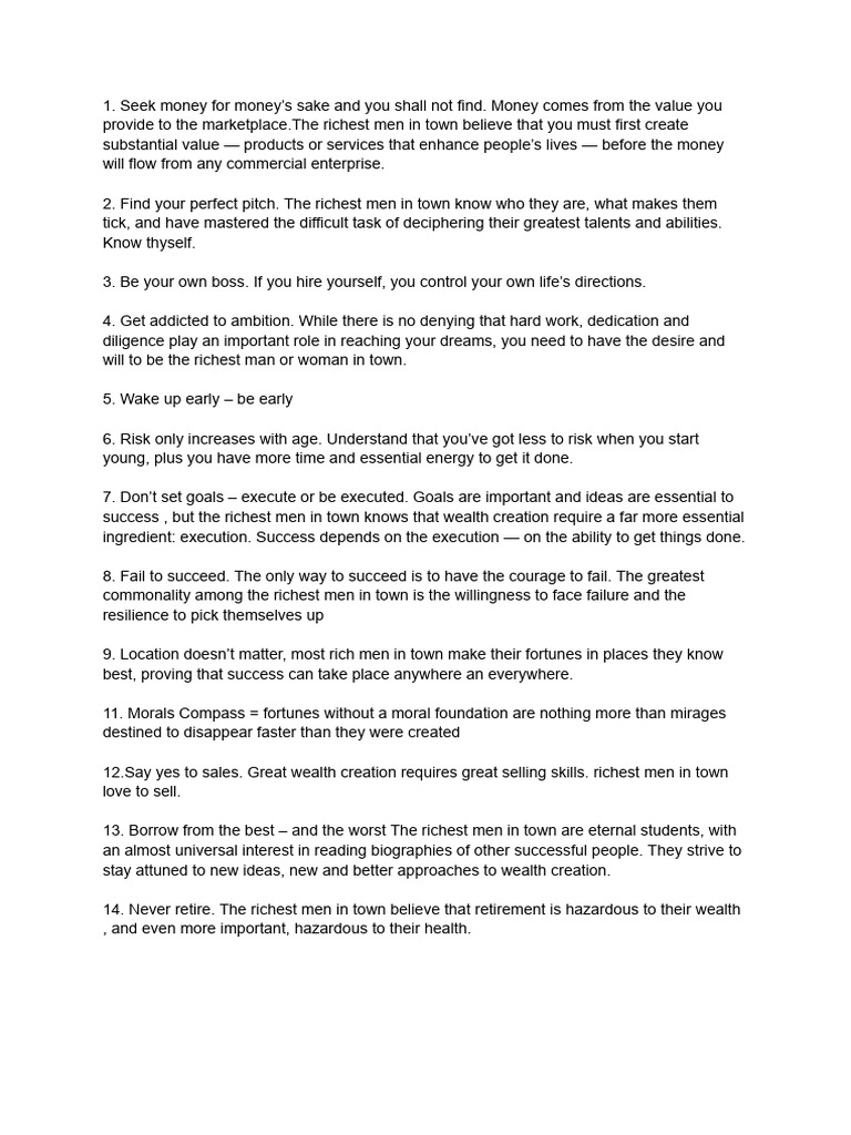 W. Randall Jones 14 Commandments of Wealth | PDF