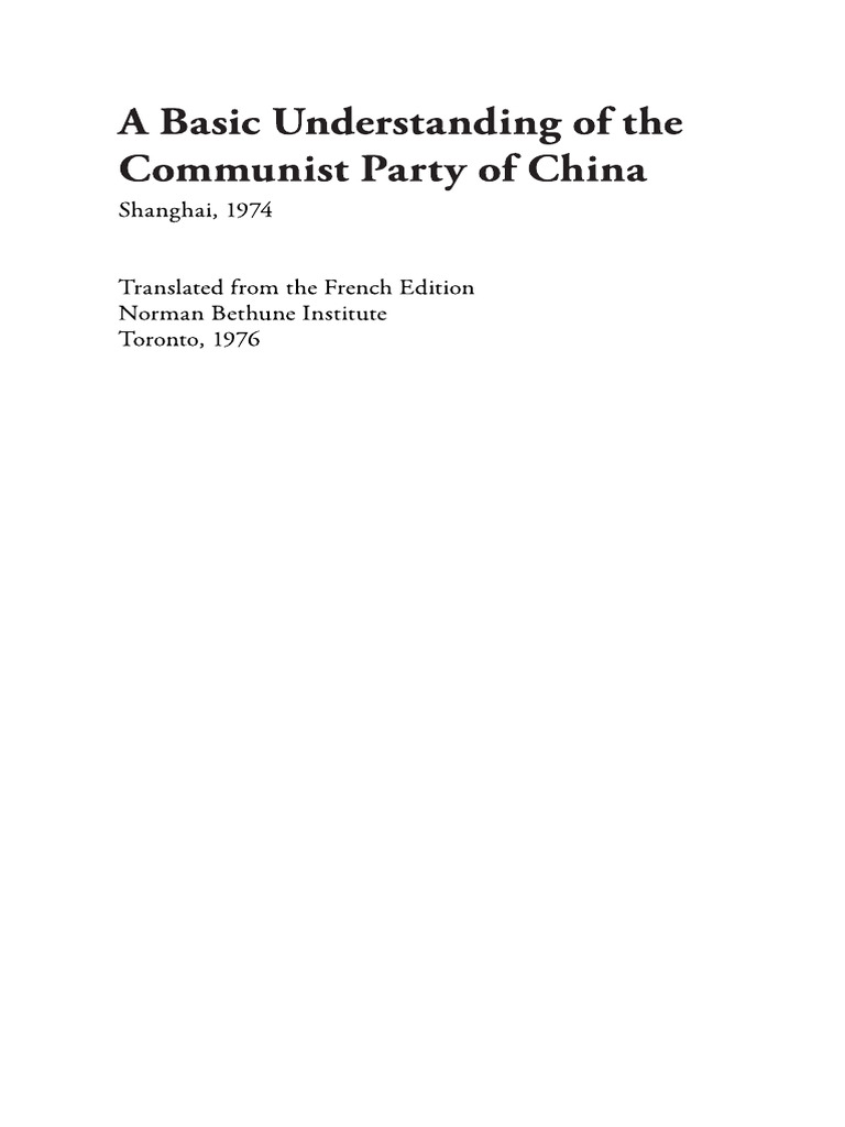 A Basic Understanding of The Communist Party | PDF