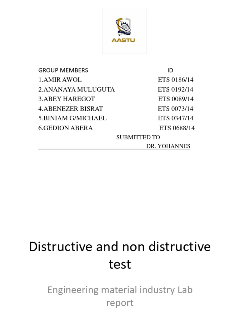 Distructive and Non Distructive Test Lab Report | PDF | Extrusion | Welding