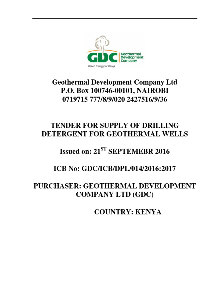 Tender Doc 14 Bid For Drilling Detergent | PDF | Technology & Engineering