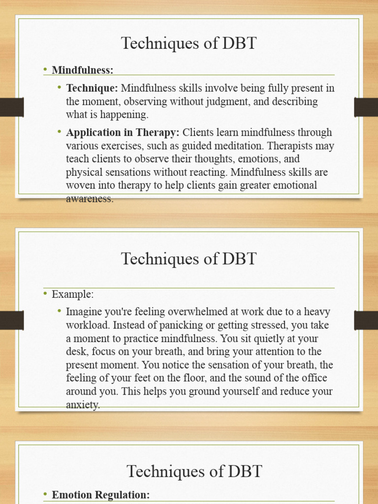 Techniques of DBT | PDF | Dialectical Behavior Therapy | Mindfulness