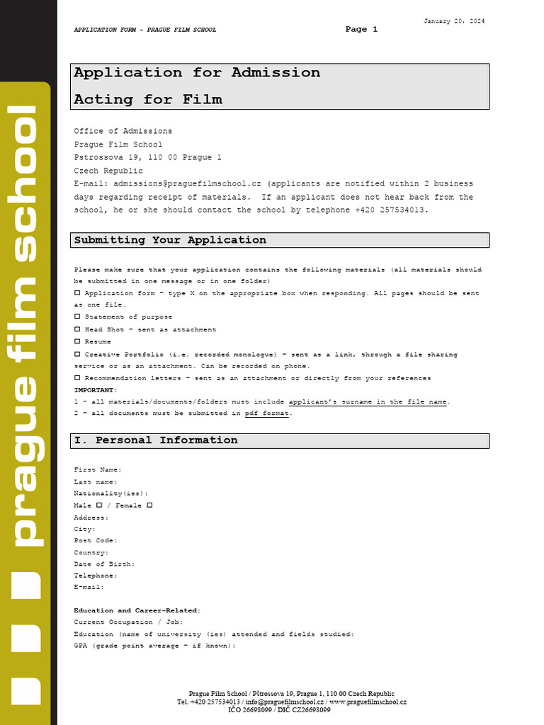 Acting Application 2024-2025 | PDF | Résumé
