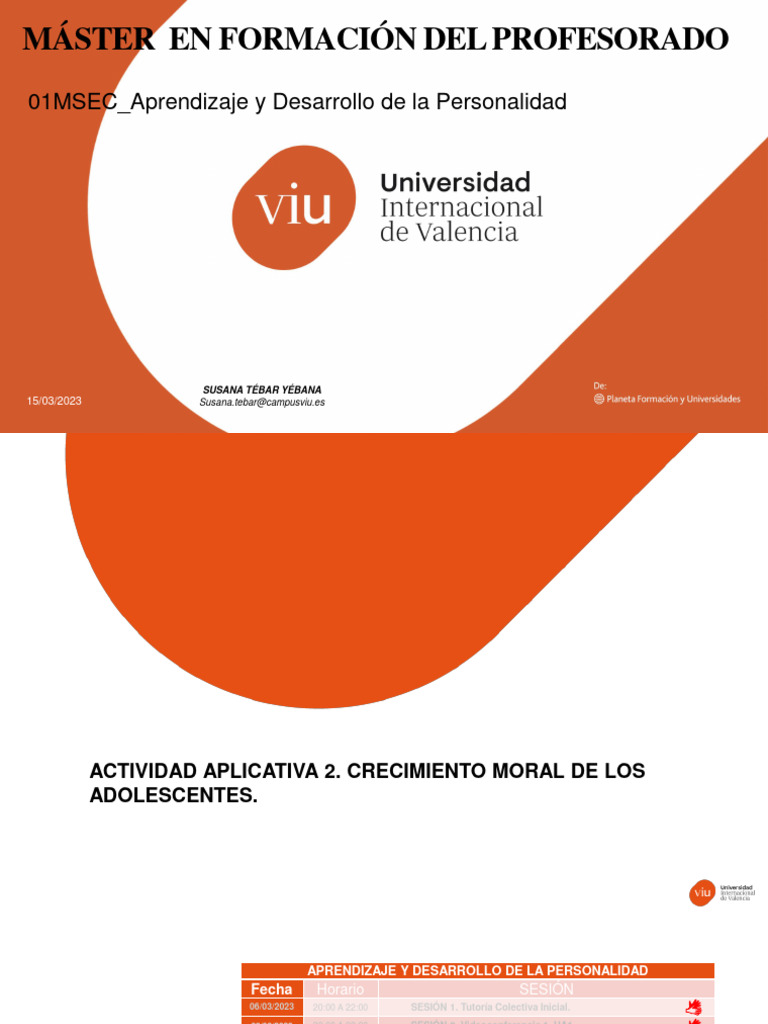 Aprendizaje y Desarrollo de La Personalidad VIU | PDF | Sicología | Conceptos psicologicos