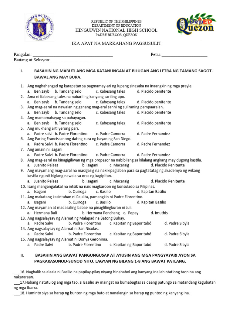 G10. Final Exam | PDF