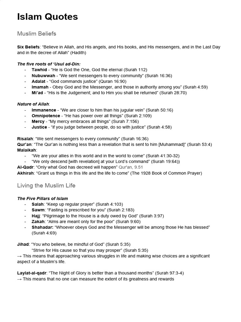 RS Quotes Sheets | Download Free PDF | Prophets And Messengers In Islam ...