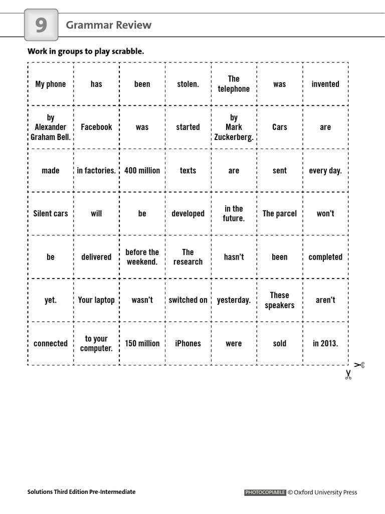 Scrabble Activity for Pre-Intermediate Learners | PDF