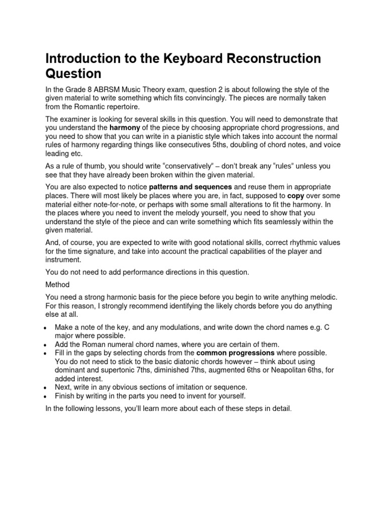 ABRSM Grade 8 Music Theory-1 | PDF | Chord (Music) | Harmony