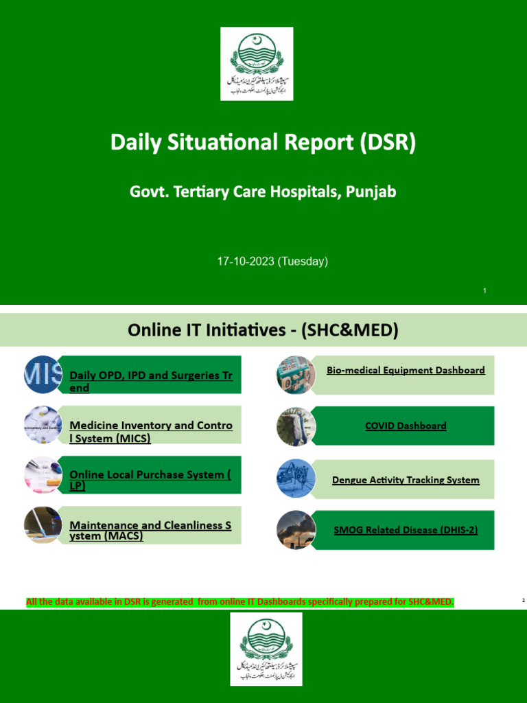 DSR 17 Oct 2023 Shc&Med | PDF | Public Services | Social Programs