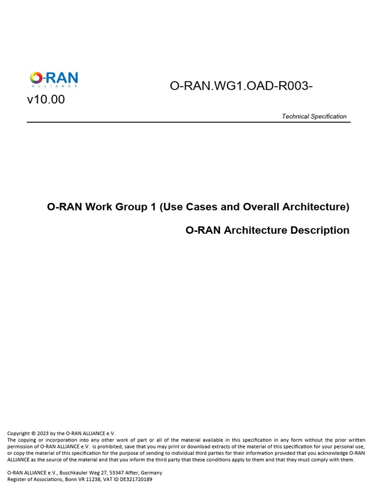 O-RAN - WG1.OAD-R003-v10.00: O-RAN Work Group 1 (Use Cases and Overall Architecture) O-RAN ...