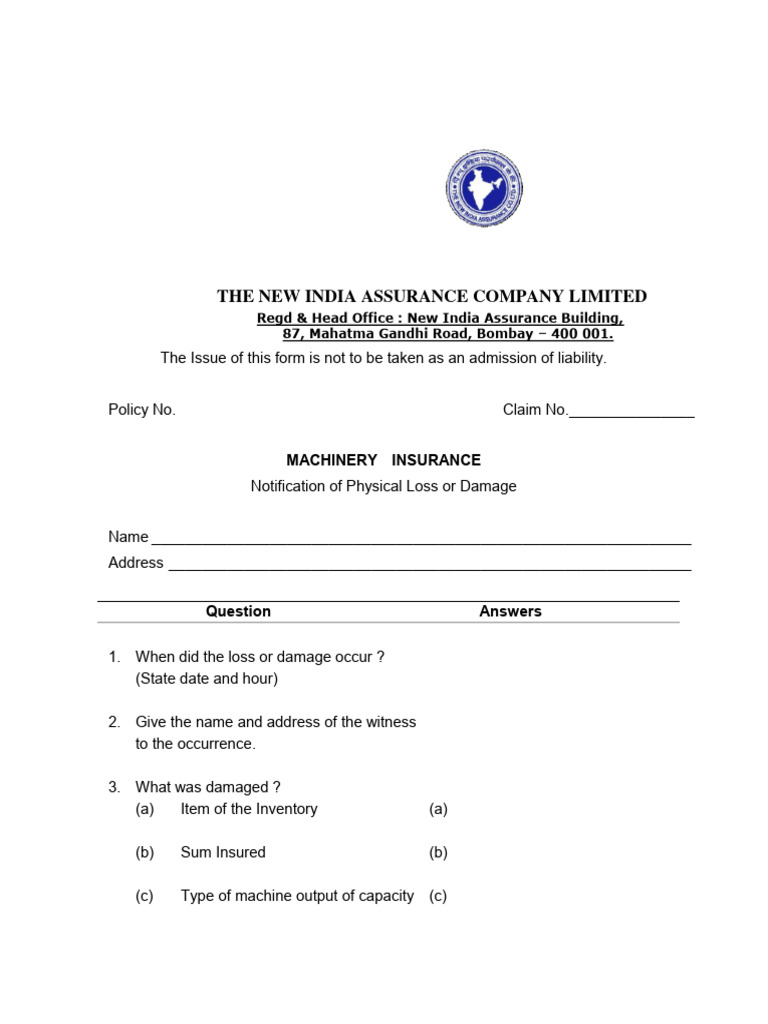 MBD Claim Form | PDF | Insurance | Civil Law (Legal System)