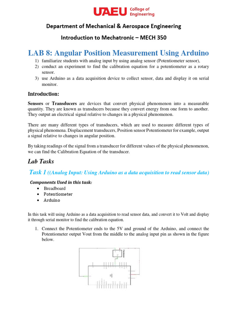 Lab_Manual_8 - MECH 350 | PDF | Sensor | Data Acquisition