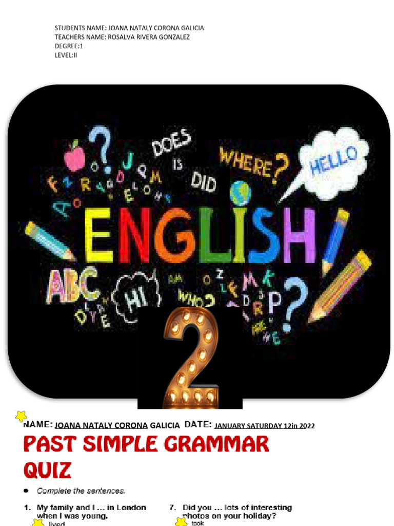 English Folder 2 | PDF