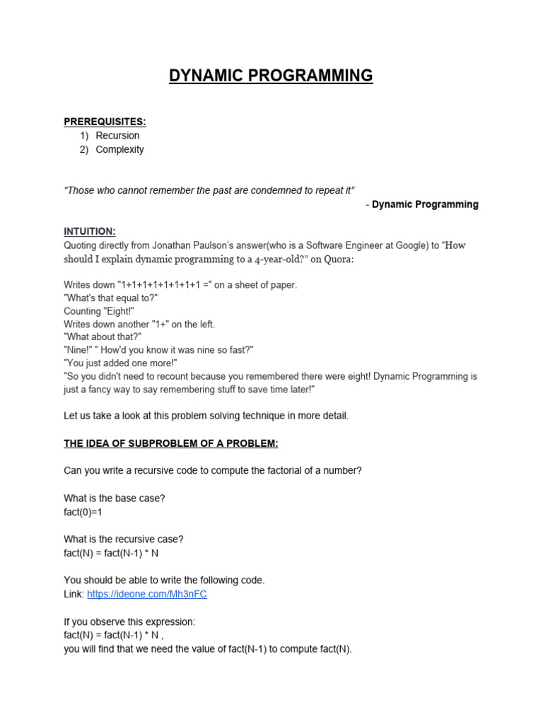 Dynamic Programming | PDF | Dynamic Programming | Sequence Dynamic Programming | PDF | Dynamic Programming | Sequence