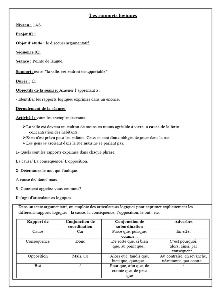 Les Rapports Logiques | PDF