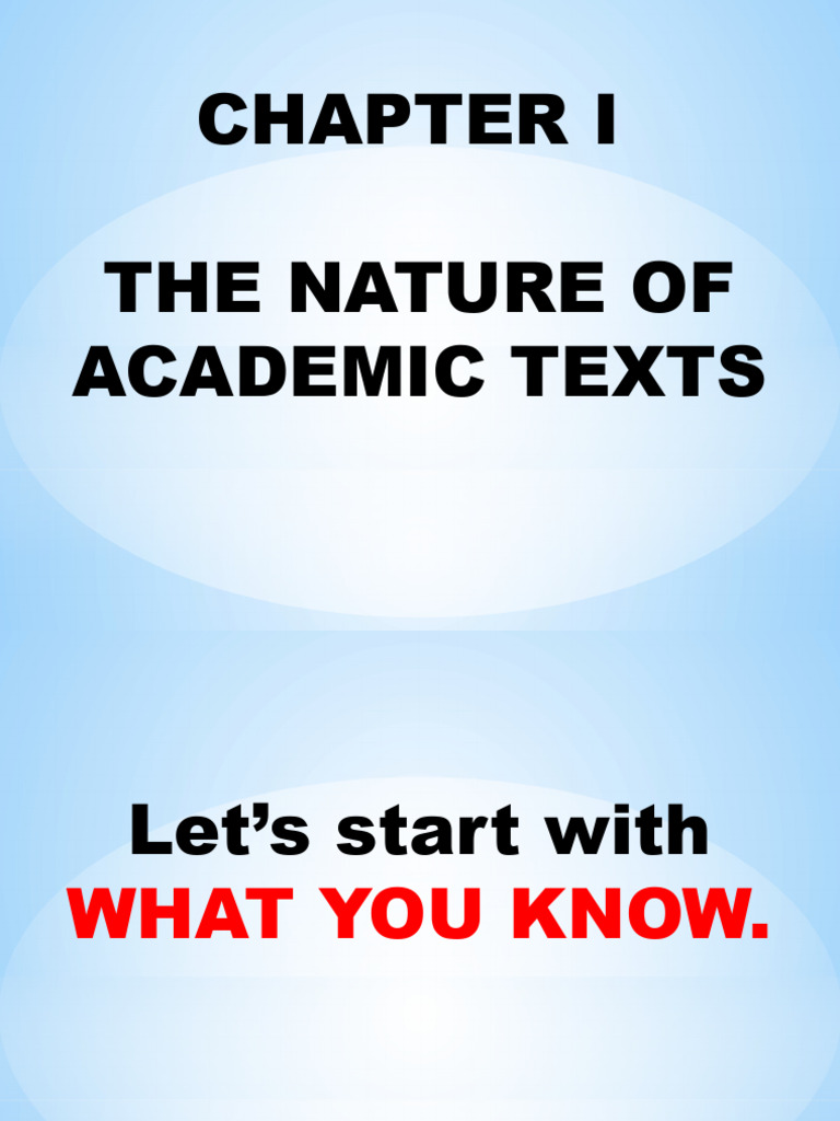 Lesson 1 The Nature of Academic Texts | PDF