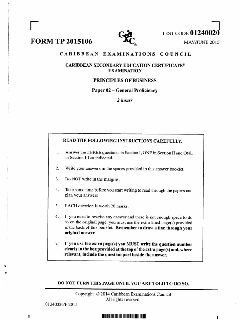 Csec Pob June 2015 p2 | PDF | Foreign Direct Investment | Economics