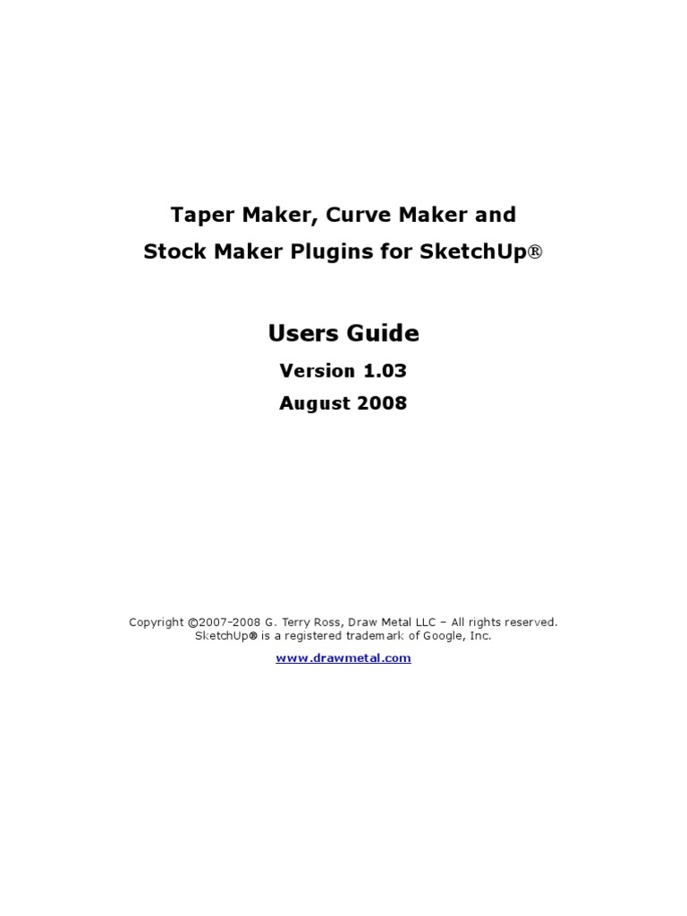Taper Maker, Curve Maker and Stock Maker Plugins For Sketchup | PDF ...