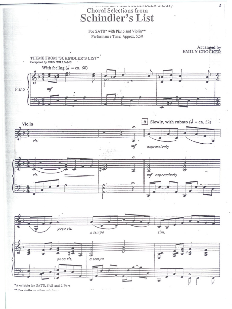Schindler SATB | PDF