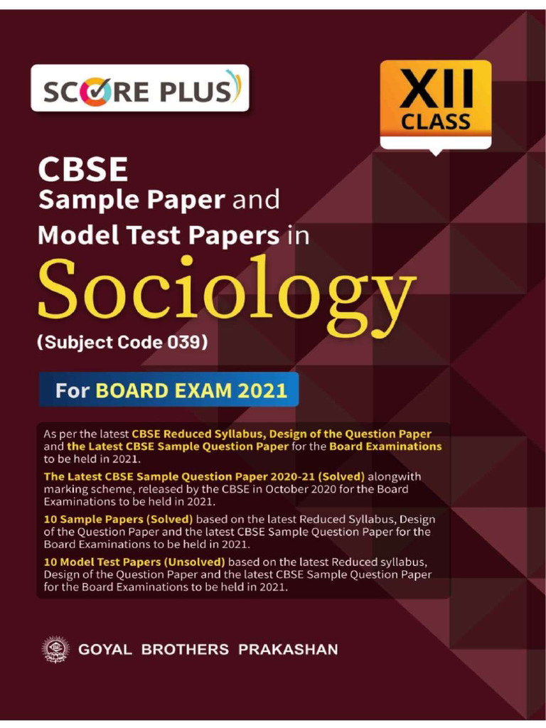 Score Plus Sociology 12 A4 | PDF
