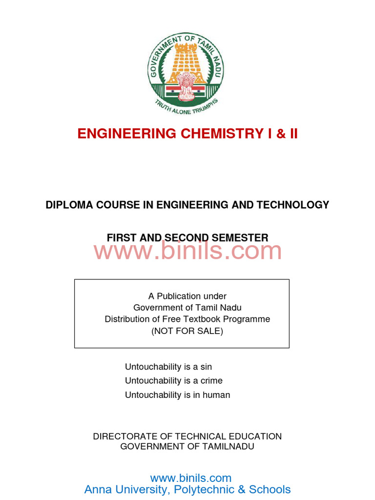 Engineering Chemistry I II TN Polytechnic Books PDF Download 2021 | PDF ...