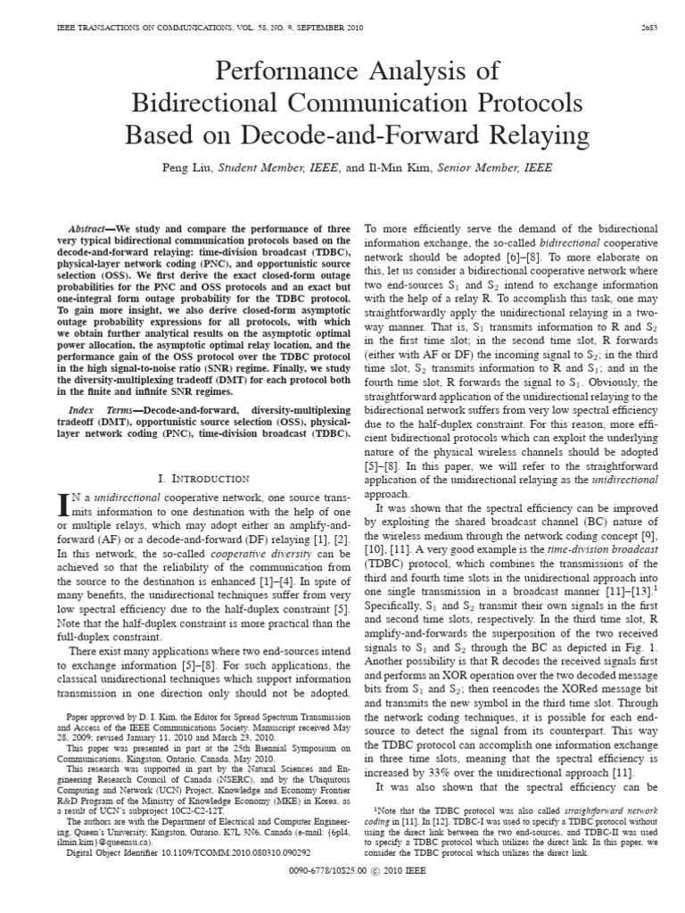 Performance Analysis Of Bidirectional Communication Protocols Pdf Duplex Telecommunications