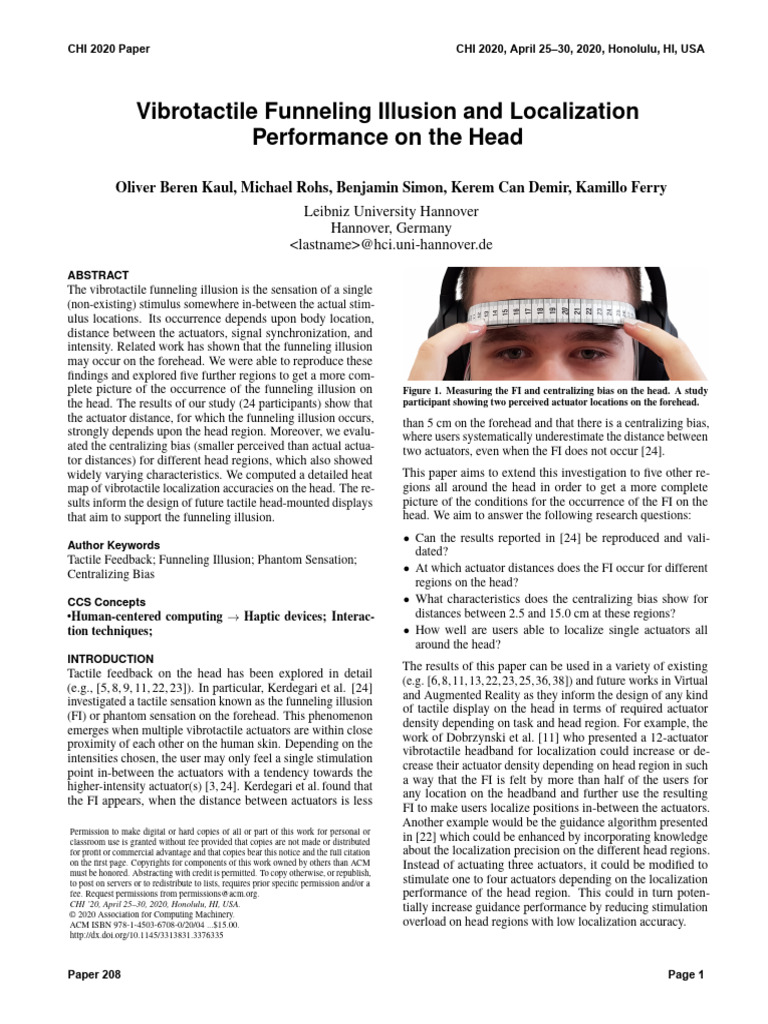 Vibrotactile Funneling | PDF | Senses | Illusion